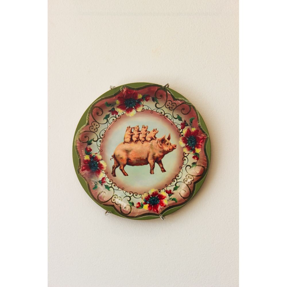 Azulejo Decorativo Redondo Porcos Greghi Design - mimogaleria