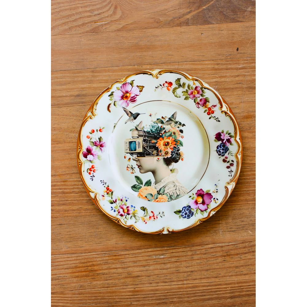 Azulejo Redondo Flower Girl Greghi Design - mimogaleria